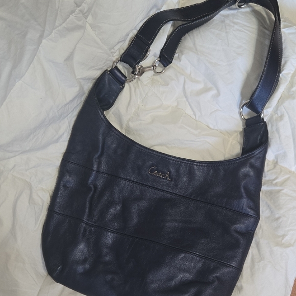Coach | Bags | Coach Midnight Blue Leather Tote | Poshmark